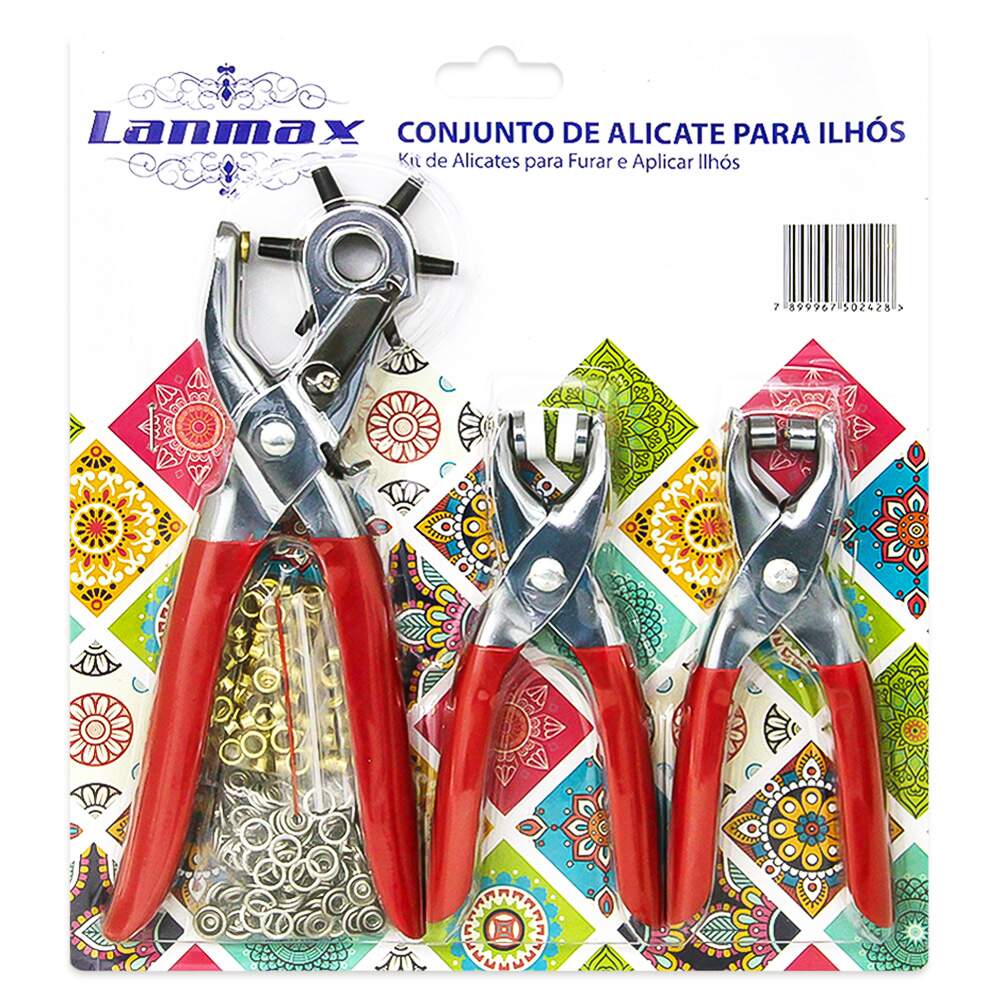 Conjunto Alicate Para Ilhós Kit 3 Alicates - Minas Encadernação